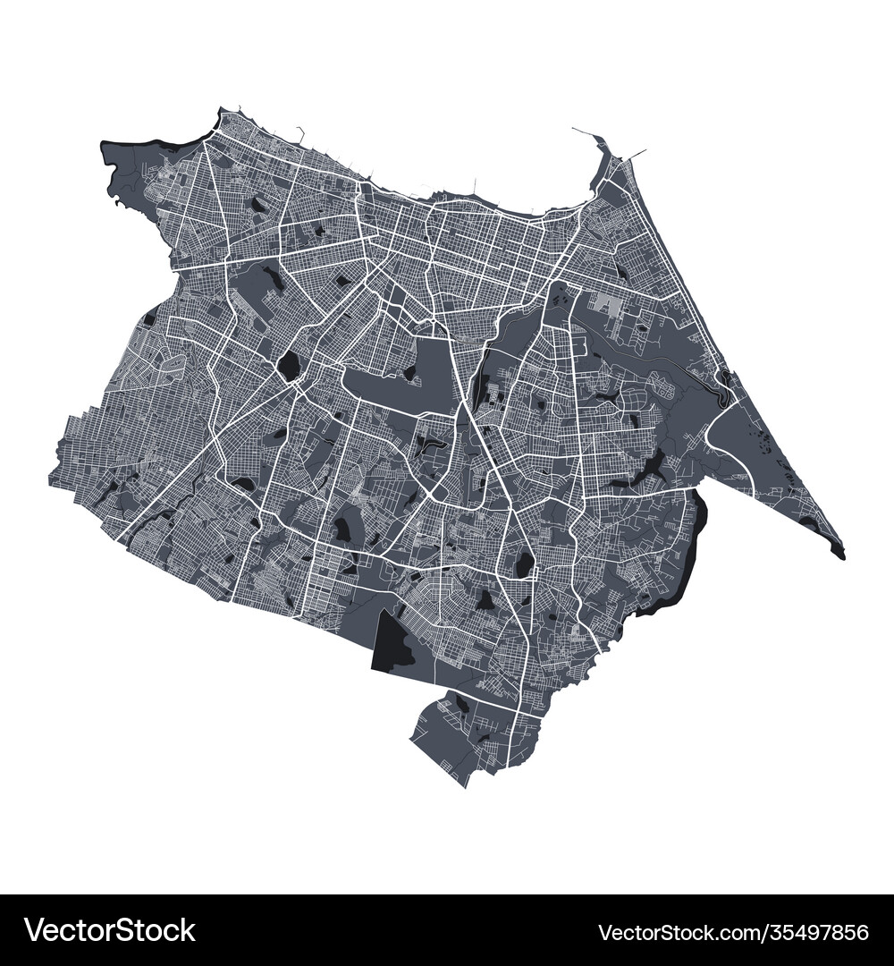 Fortaleza map detailed map city Royalty Free Vector Image