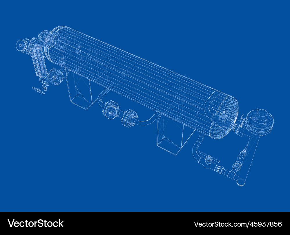 Industrial tank with valves Royalty Free Vector Image