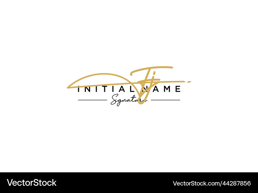 Initial fj signature logo template hand drawn Vector Image