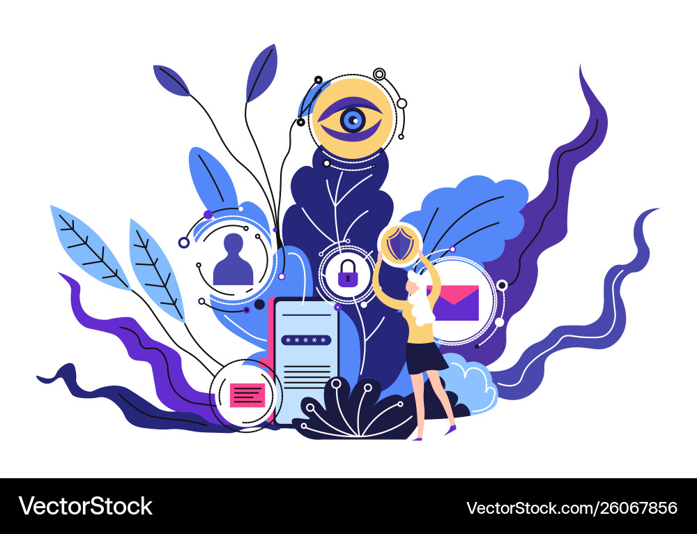Media contacts and messages protection mobile Vector Image