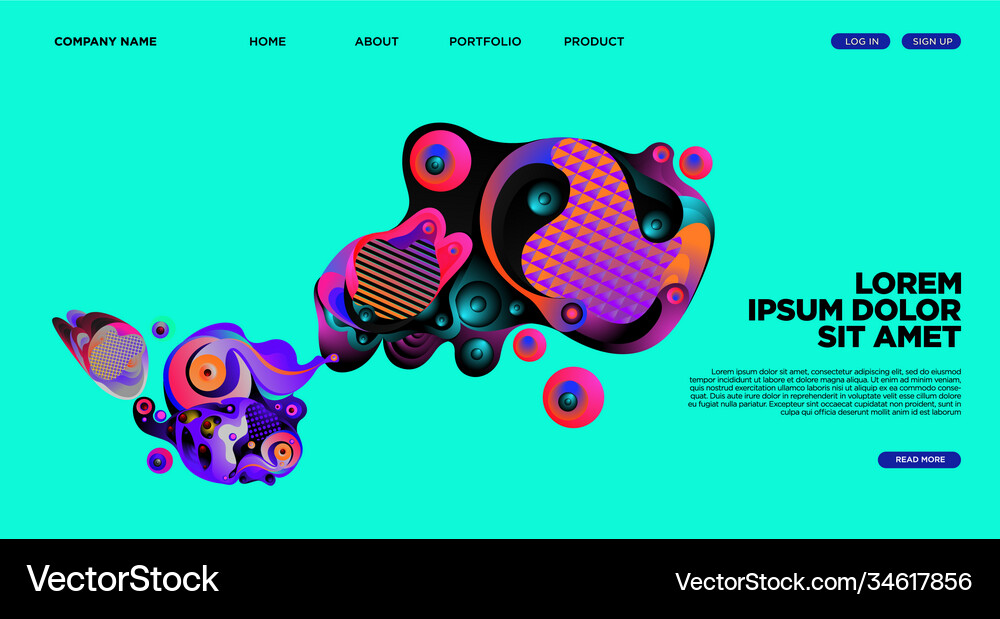 Modern abstract fluid colorful landing page Vector Image