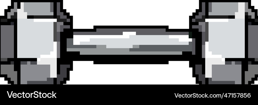 Muscle dumbbell game pixel art Royalty Free Vector Image