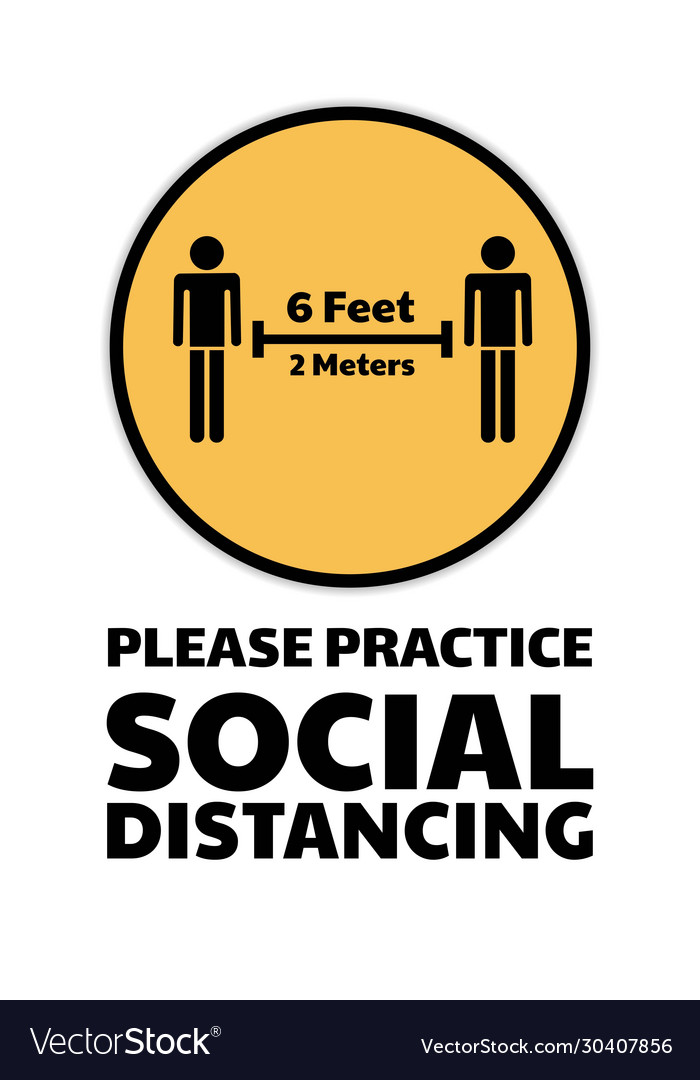 Social distancing sign covid-19 coronavirus Vector Image