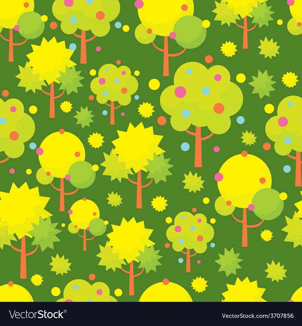 Tree object icons seamless pattern Royalty Free Vector Image