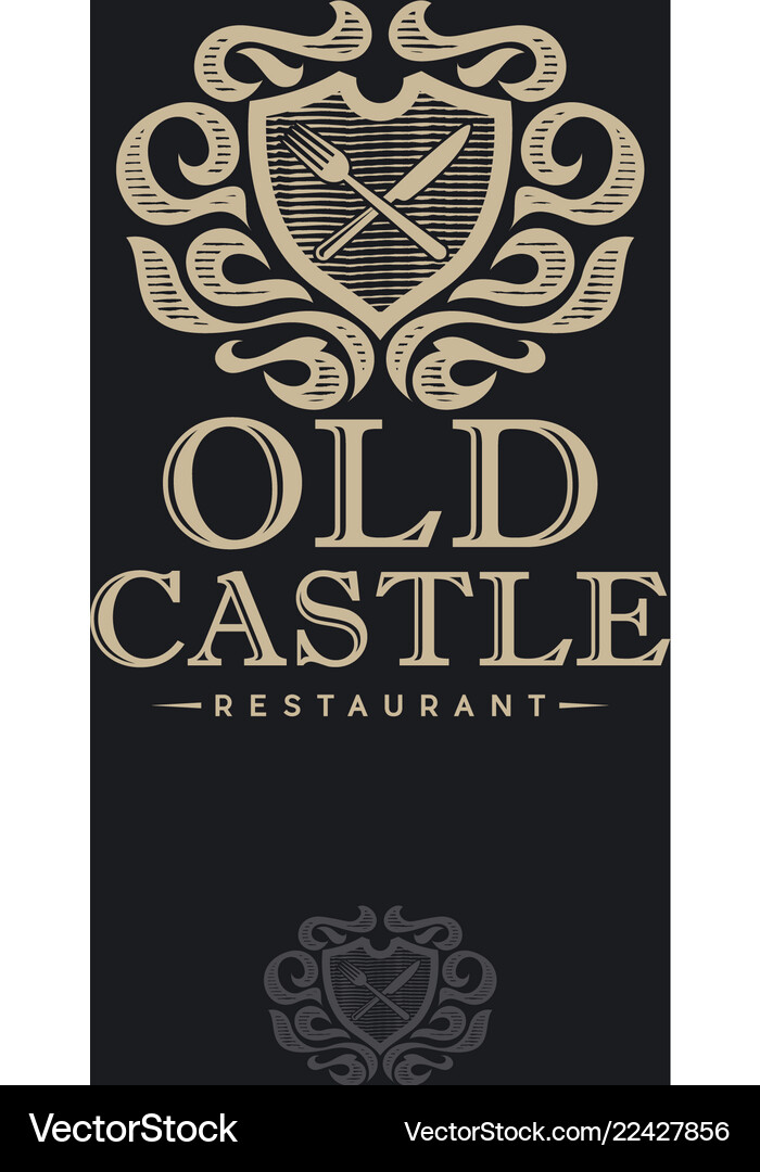 Vintage Castle Restaurant Emblem Royalty Free Vector Image
