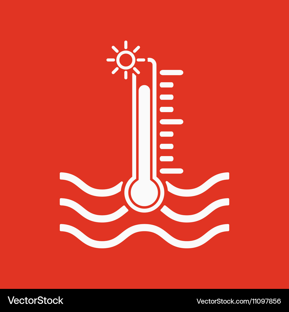 Warm water temperature icon hot liquid symbol Vector Image