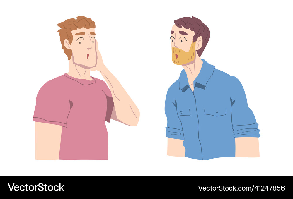 Young man with shocked face expression gasping Vector Image