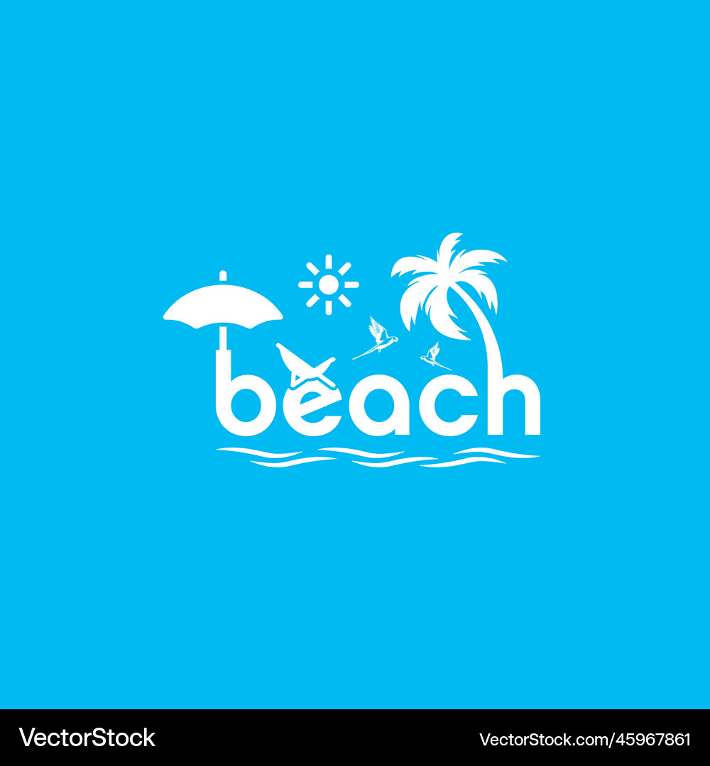 Beach logo Royalty Free Vector Image - VectorStock