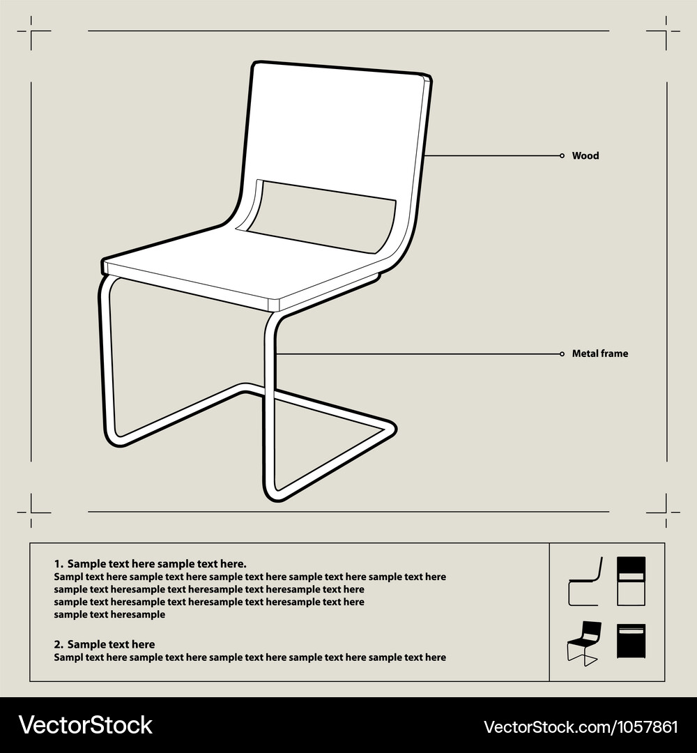 Blueprint Chair Background Royalty Free Vector Image