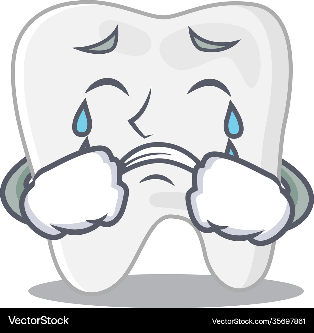 Caricature design tooth having a sad face Vector Image