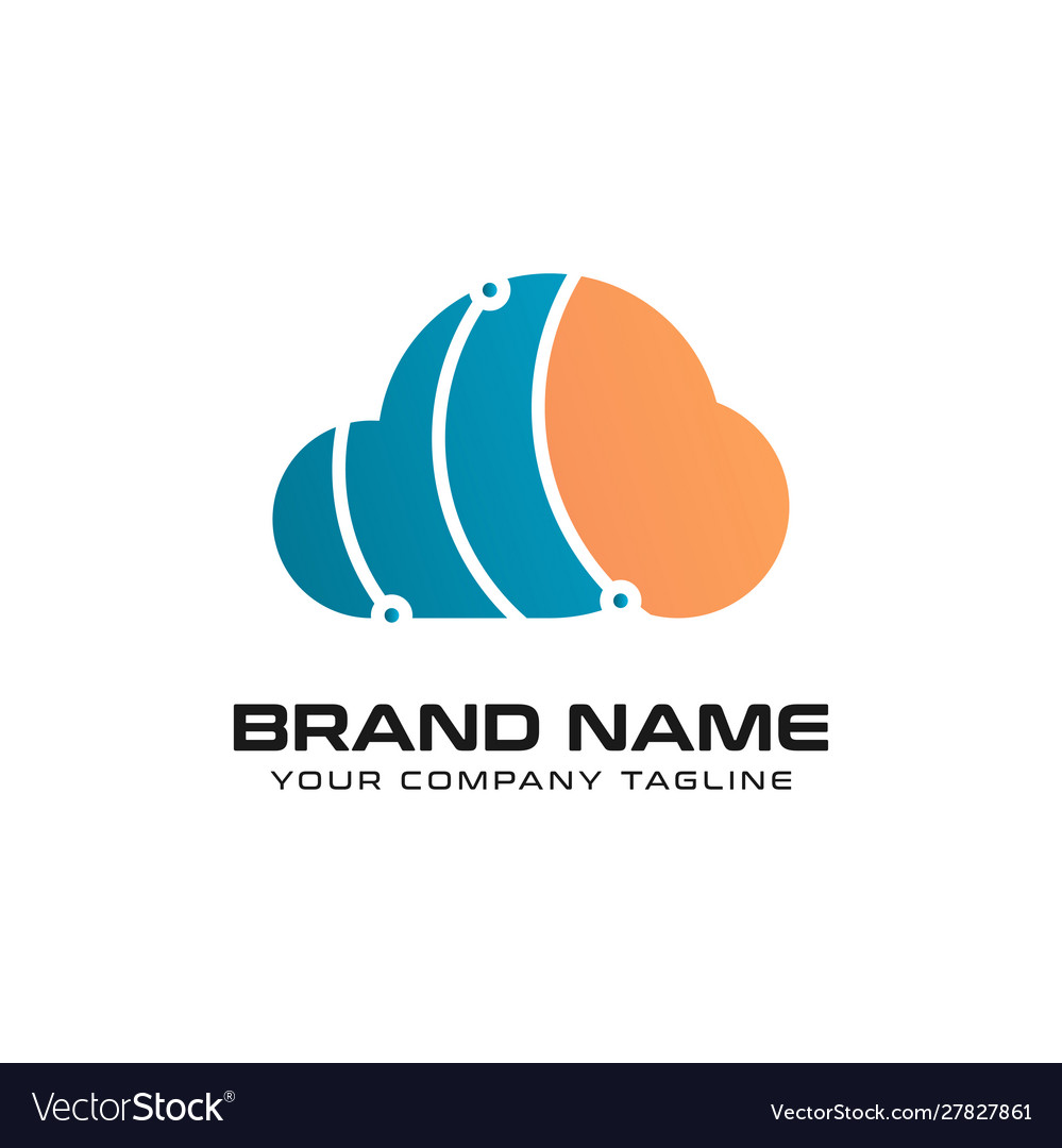 Cloud technology logo Royalty Free Vector Image