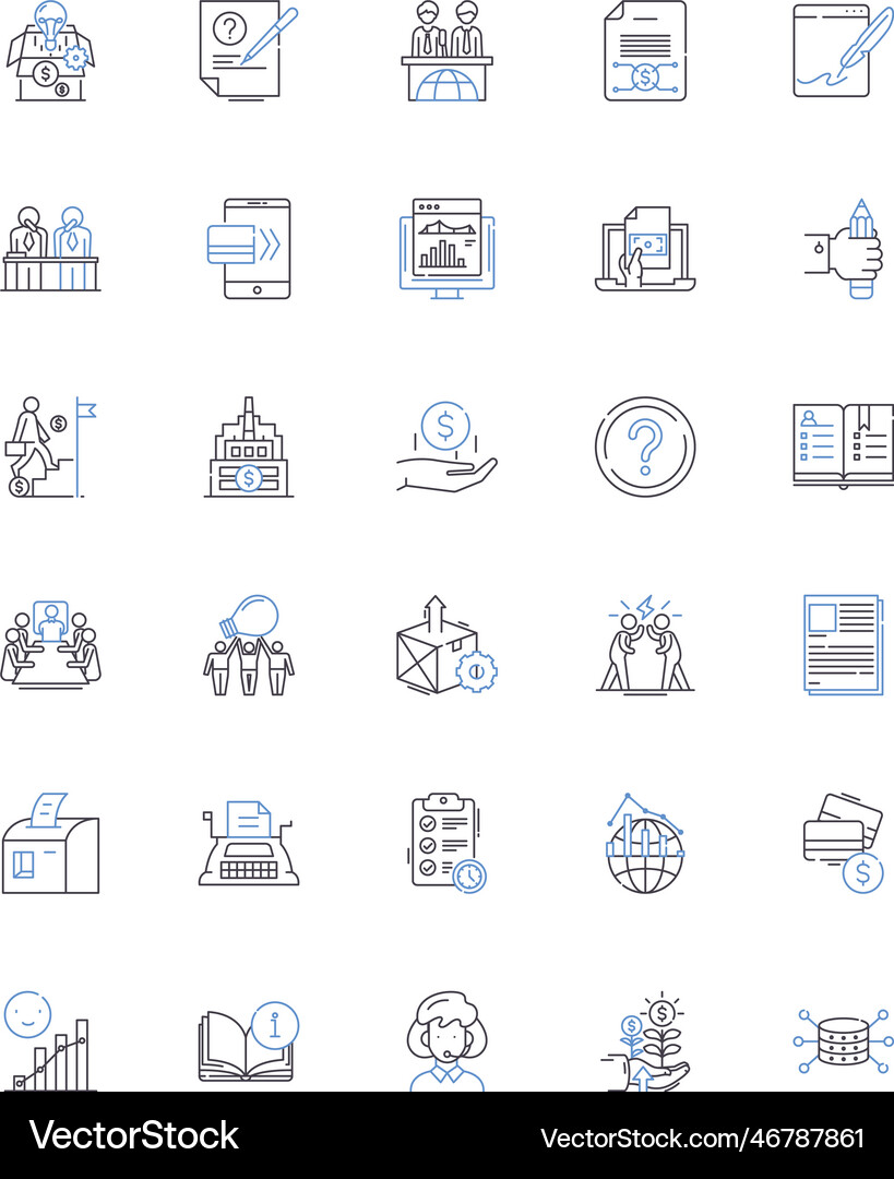 Commodity trading line icons collection futures Vector Image