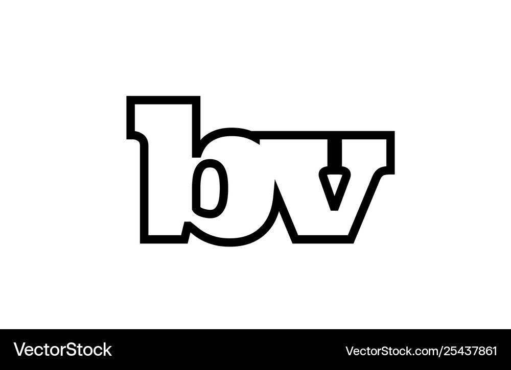 Connected bv b v black and white alphabet letter Vector Image