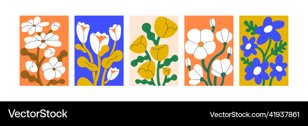 Contemporary wall art with abstract matisse Vector Image