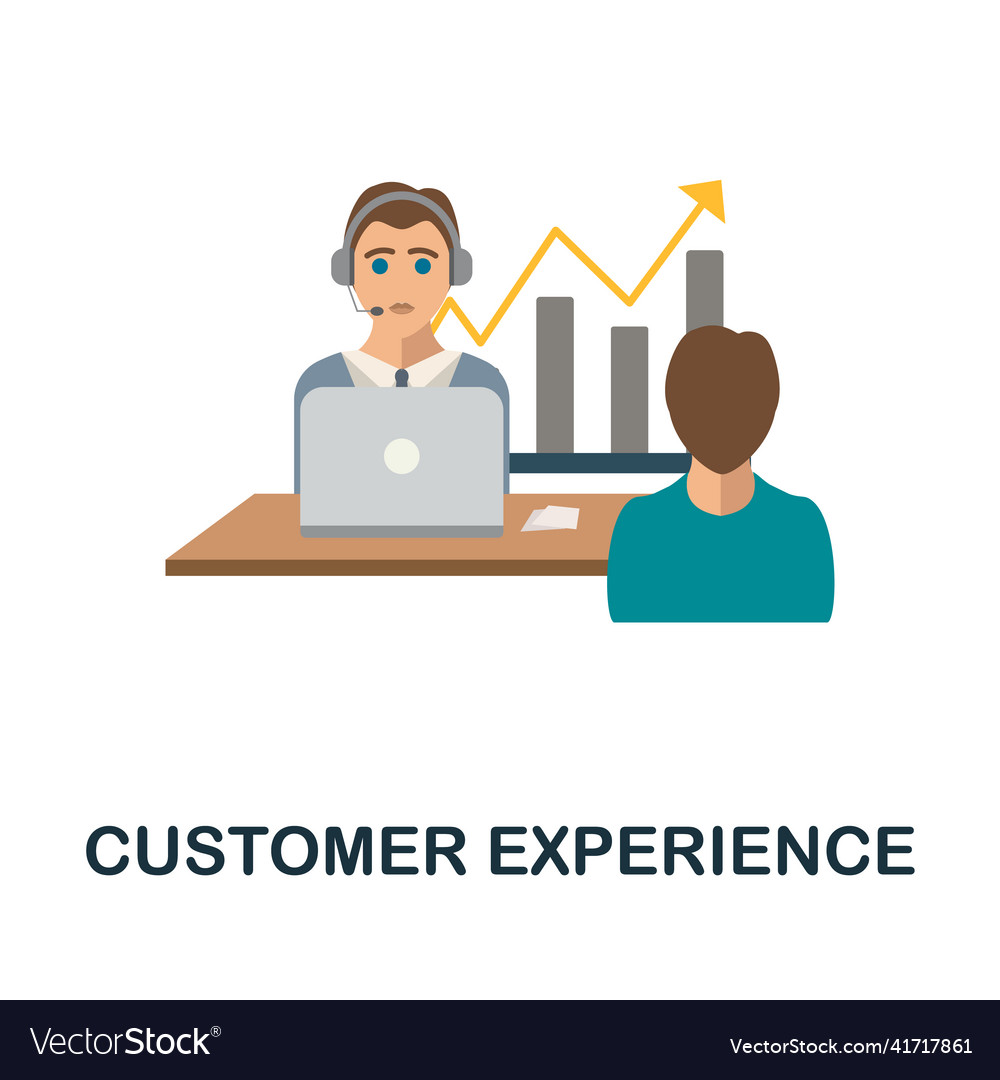 Customer experience flat icon colored element Vector Image