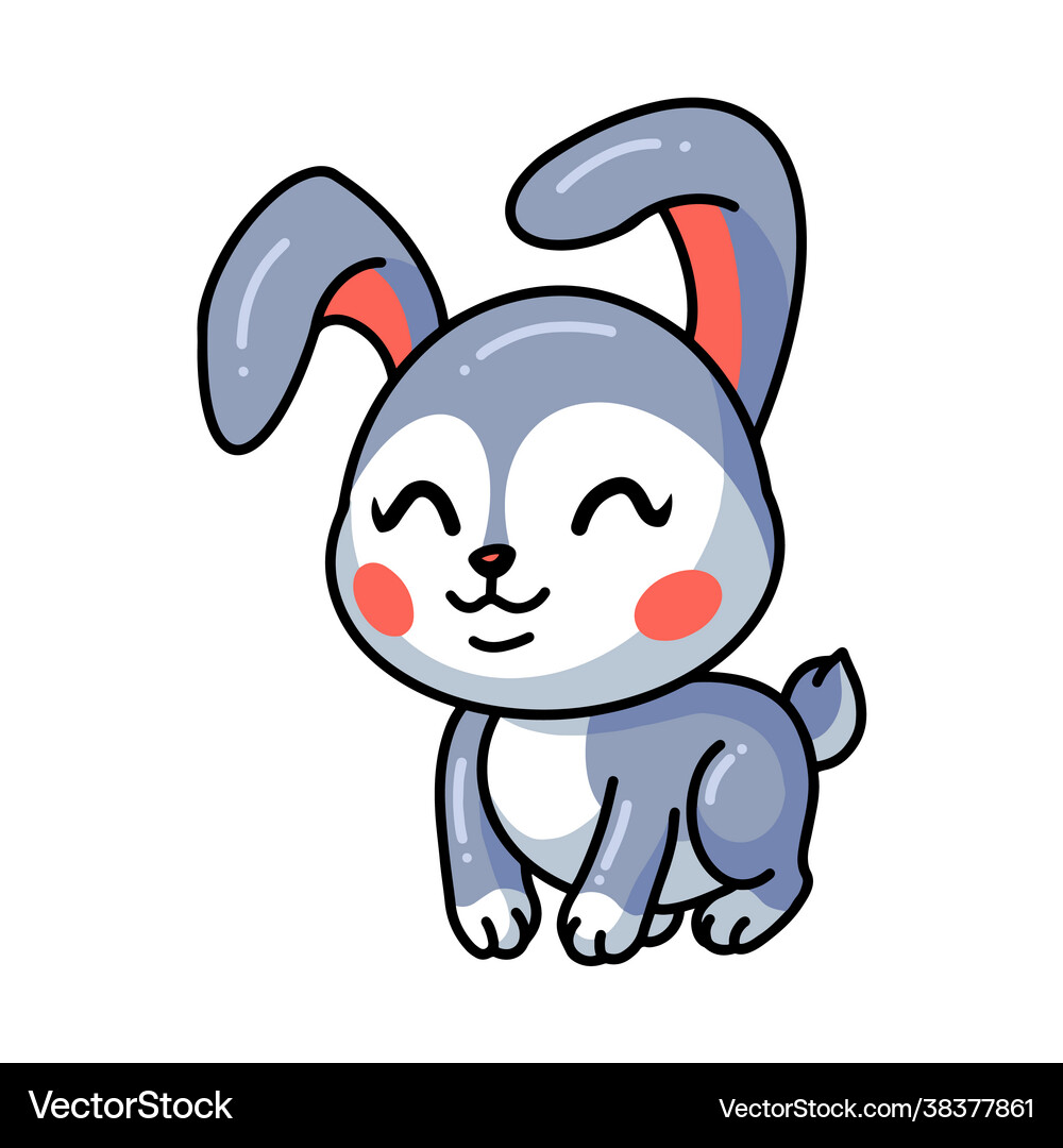 Cute little rabbit cartoon sitting Royalty Free Vector Image