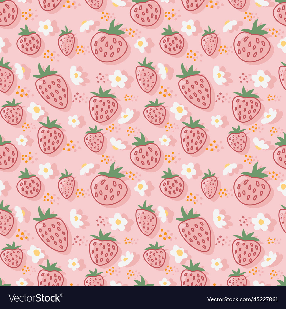 Cute strawberry pattern Royalty Free Vector Image