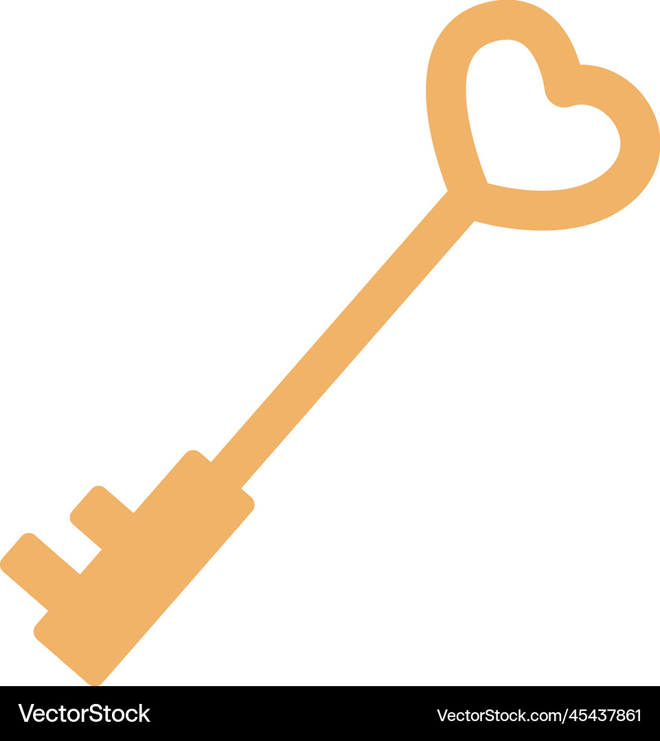 Golden key flat icon magical arts Royalty Free Vector Image