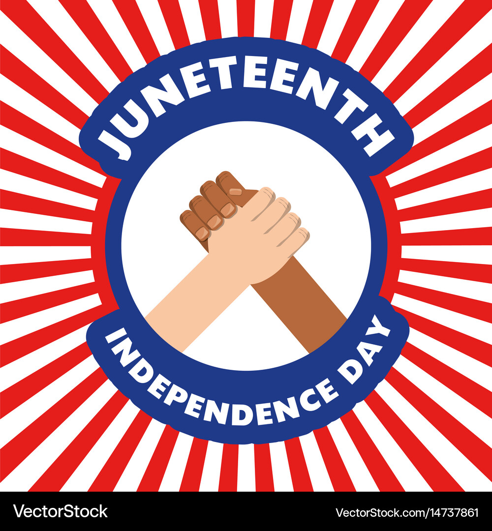 Hands together to celebrate independence day Vector Image
