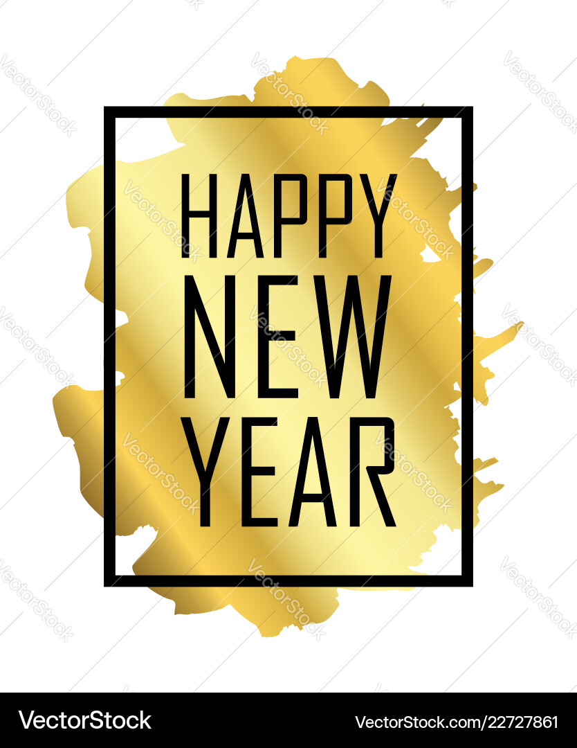 Happy new year gold background Royalty Free Vector Image