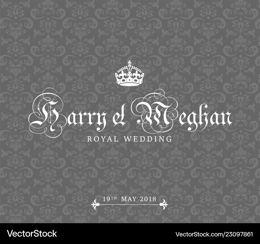Harry and meghan royal wedding card Royalty Free Vector
