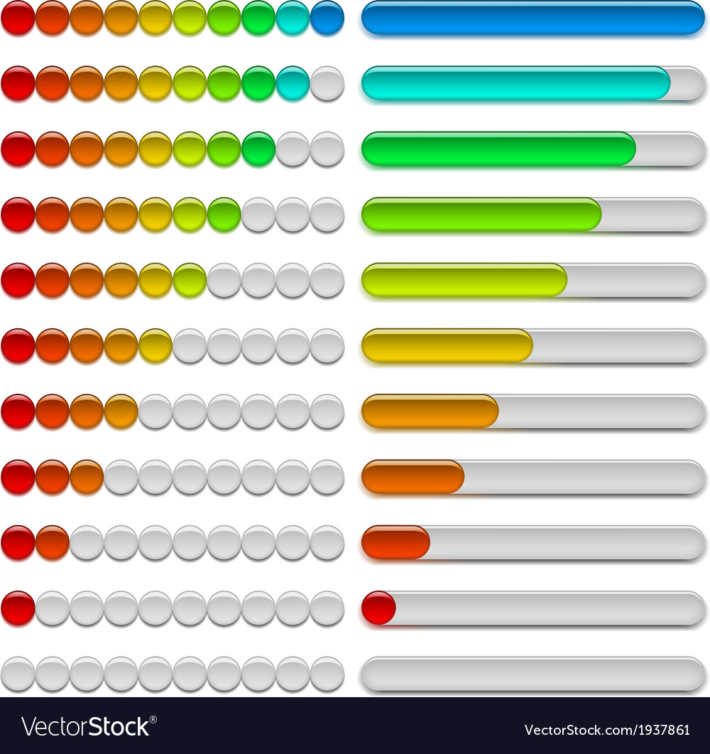 Progress bars set Royalty Free Vector Image - VectorStock