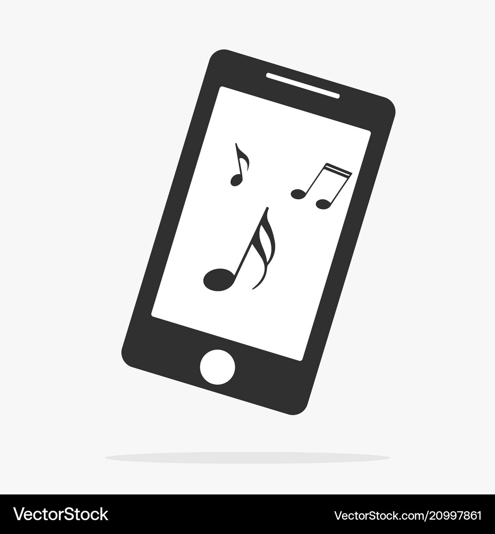 Smartphone with music icon isolated Royalty Free Vector
