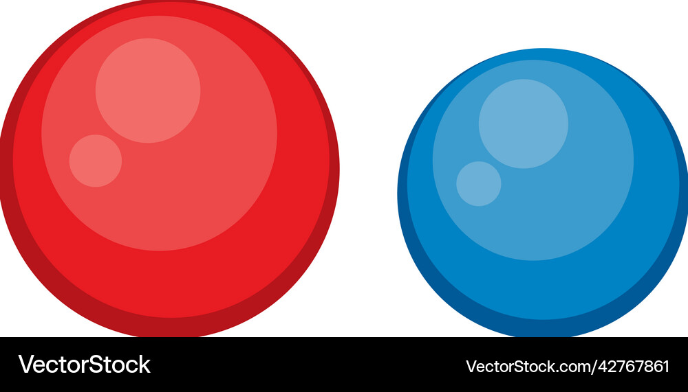 Two different size of ball on white background Vector Image