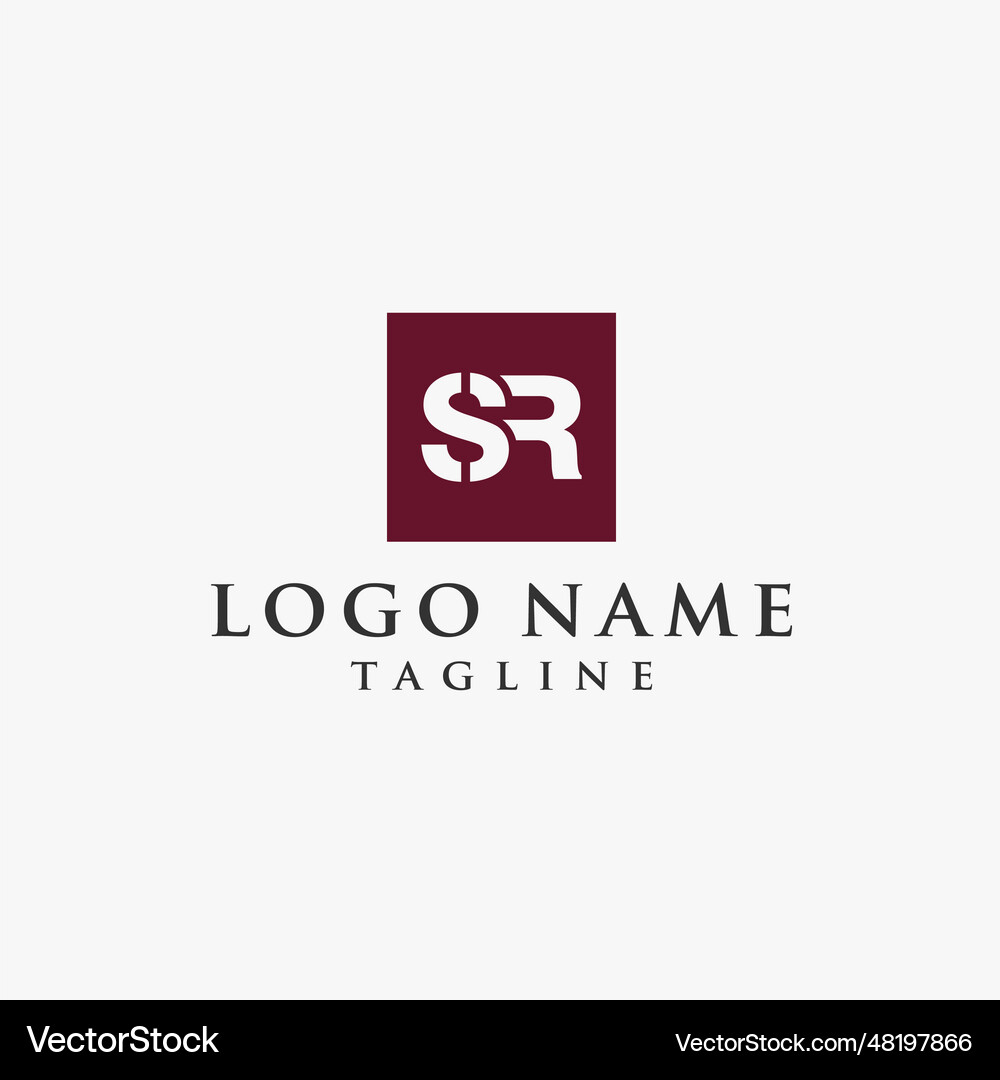 A clean unique and professional sr letter logo Vector Image