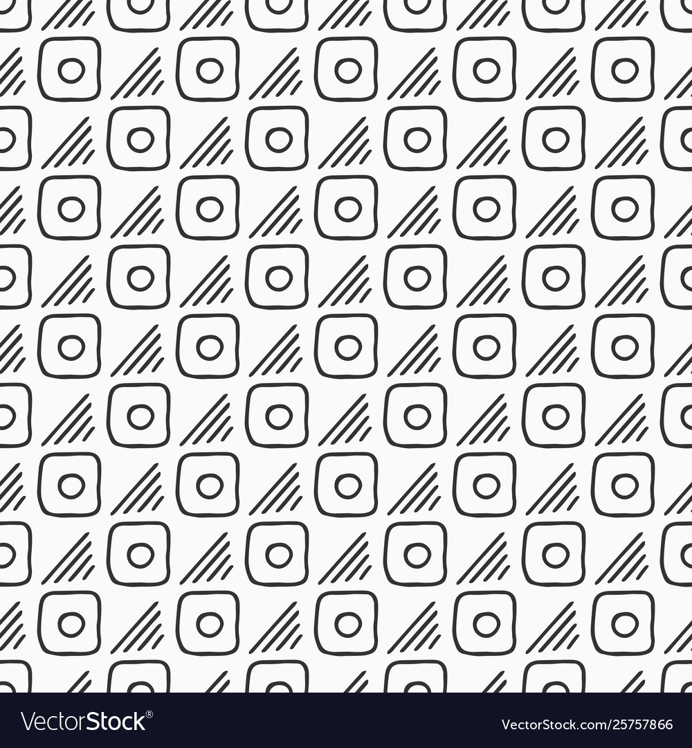Abstract seamless hand drawn pattern rounded Vector Image