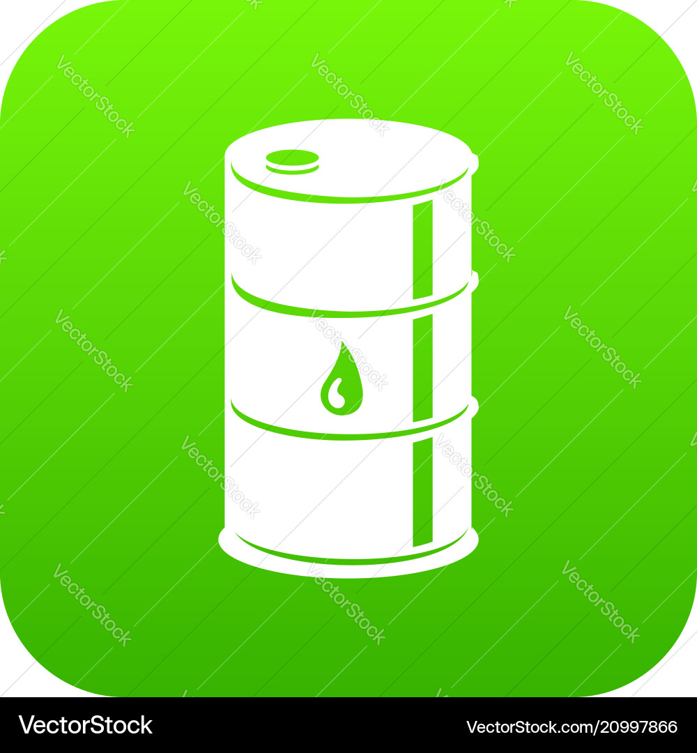 Barrel oil icon green Royalty Free Vector Image