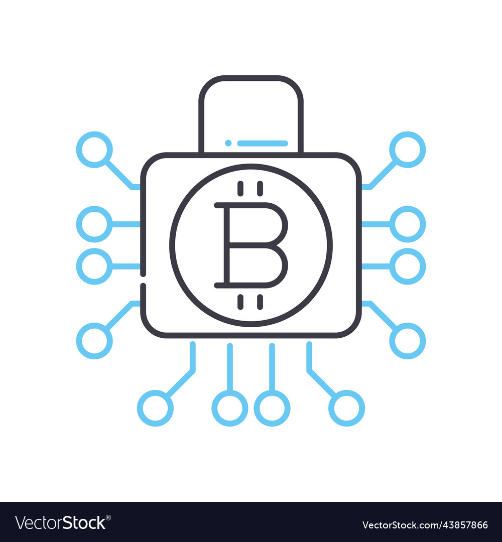 Cryptography line icon outline symbol Royalty Free Vector
