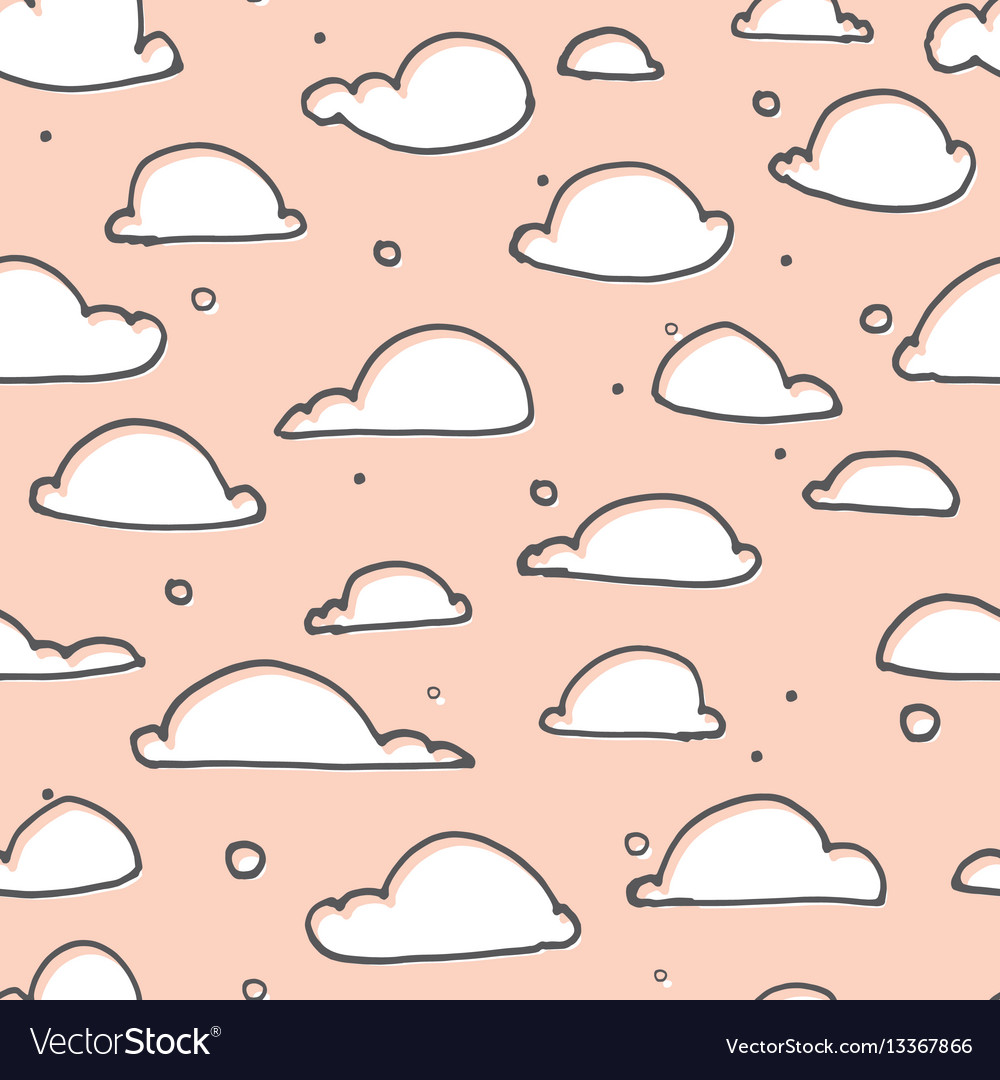 Cute clouds seamless pattern Royalty Free Vector Image