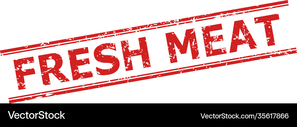 Fresh meat stamp seal with grunged surface Vector Image