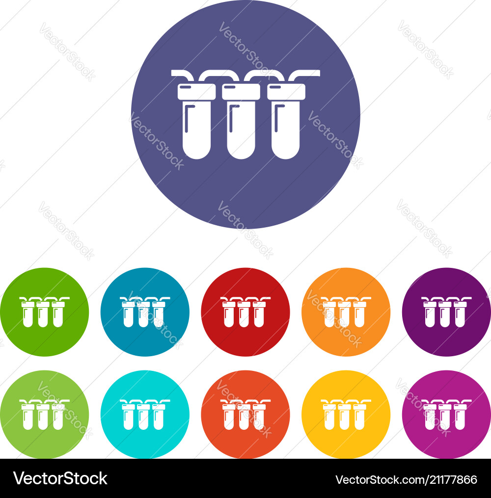 Led light bulb lamp icons set color Royalty Free Vector