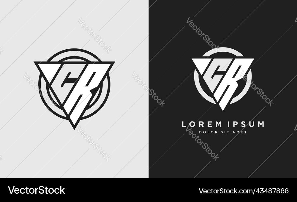 Letter cr triangle logo icon modern stylish Vector Image