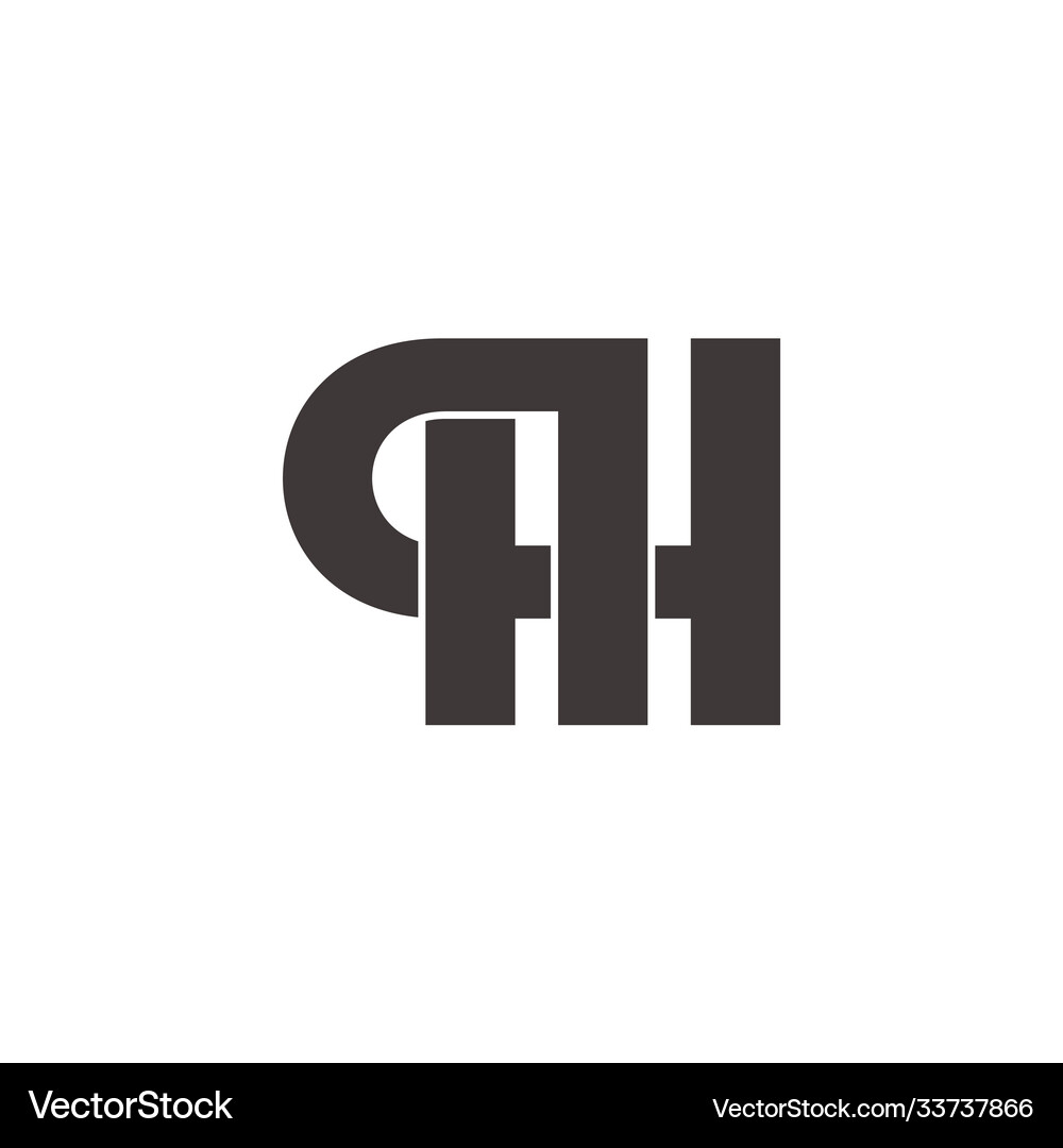 Letter hq simple linked lines geometric logo Vector Image