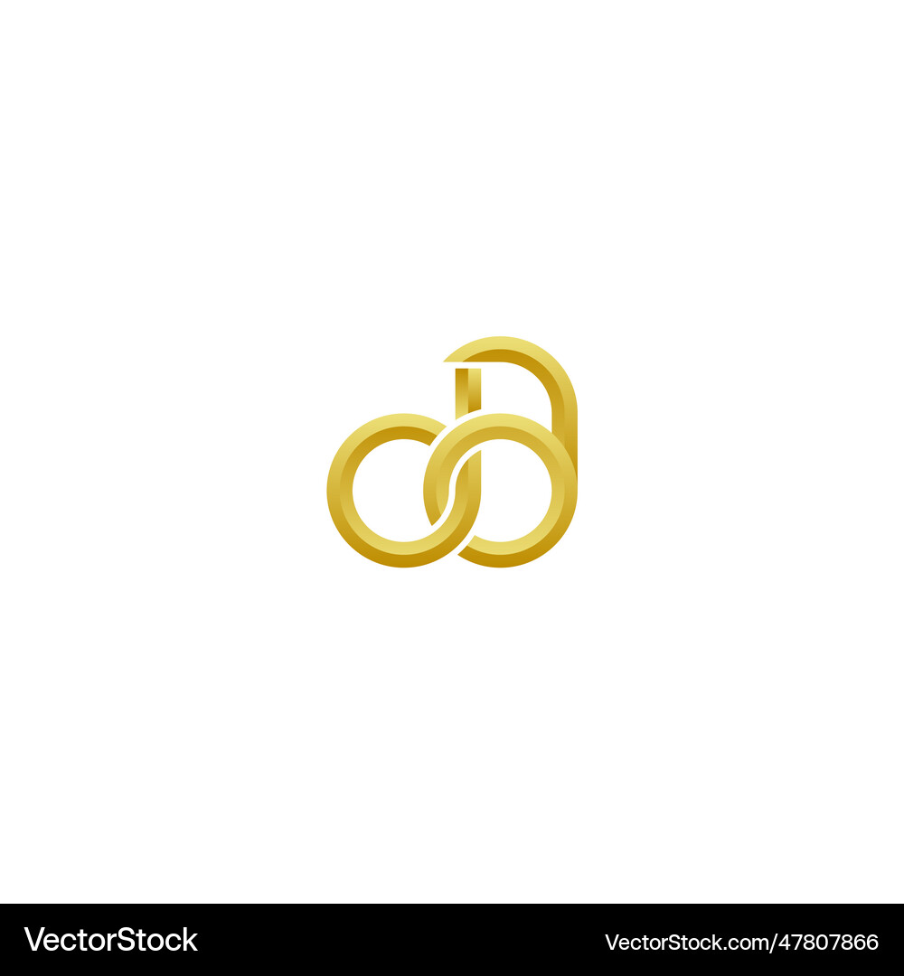 Luxurious golden letters da logo design Royalty Free Vector