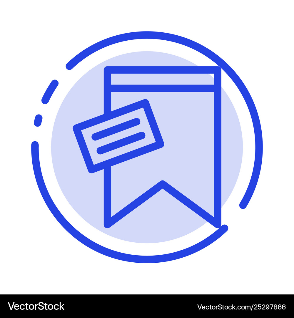 Mark tag sign text blue dotted line icon Vector Image
