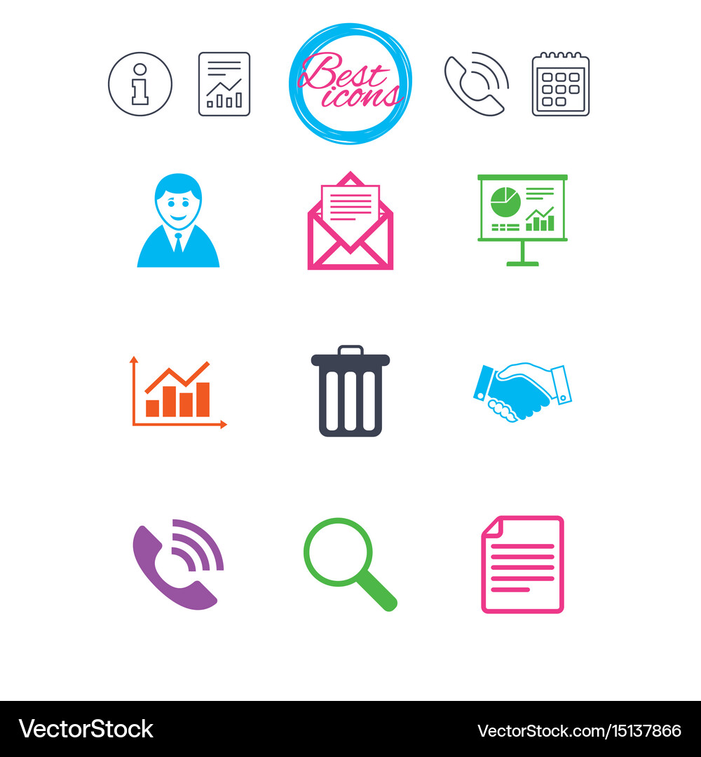 Office documents and business icons Royalty Free Vector