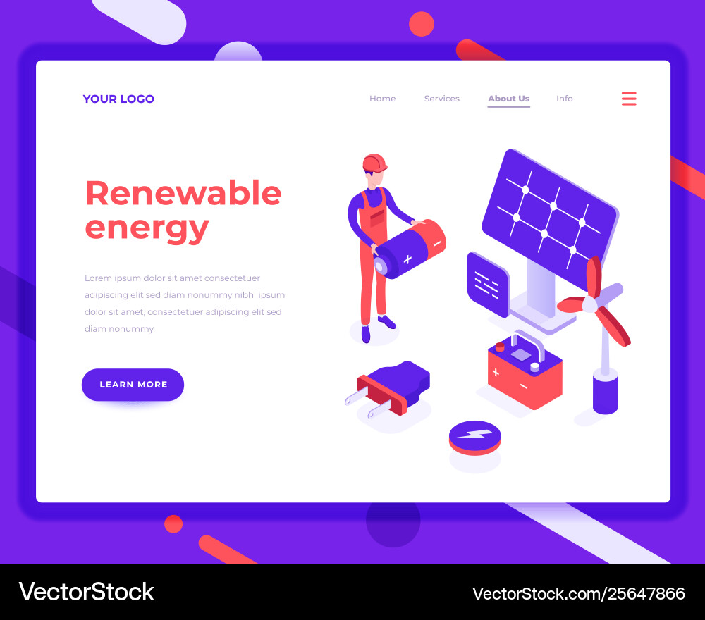 Renewable energy people and interact with solar Vector Image