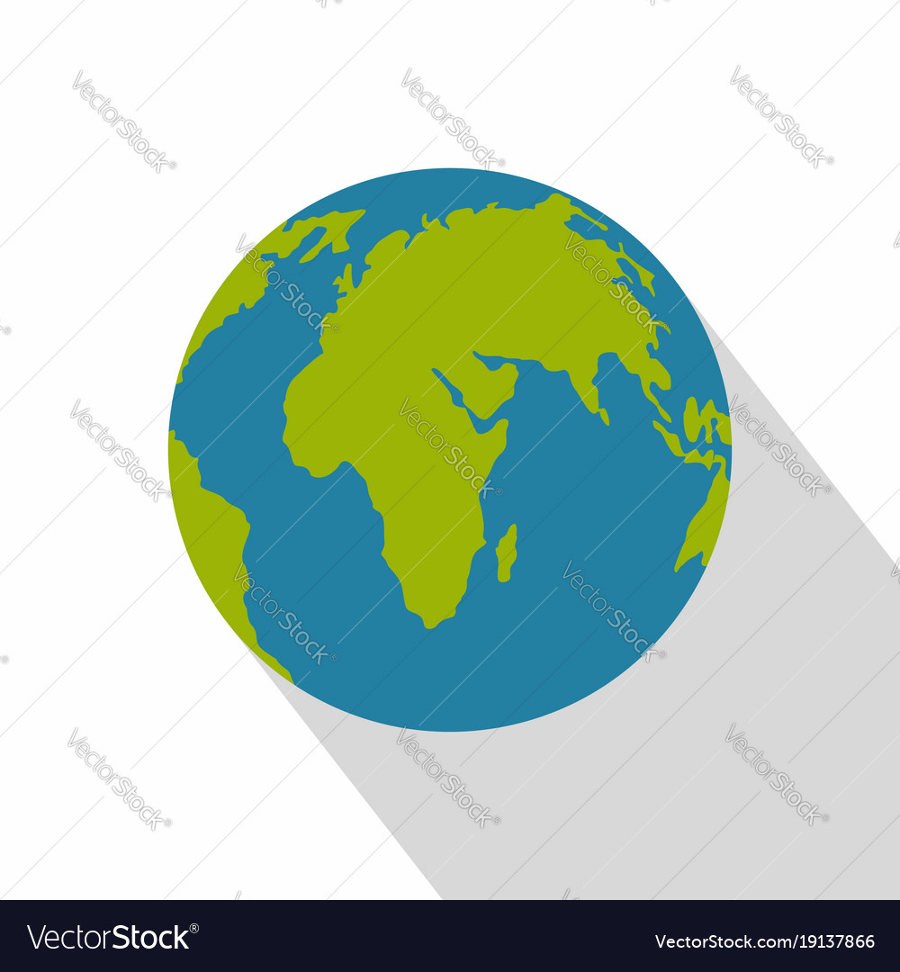 Round planet icon flat style Royalty Free Vector Image