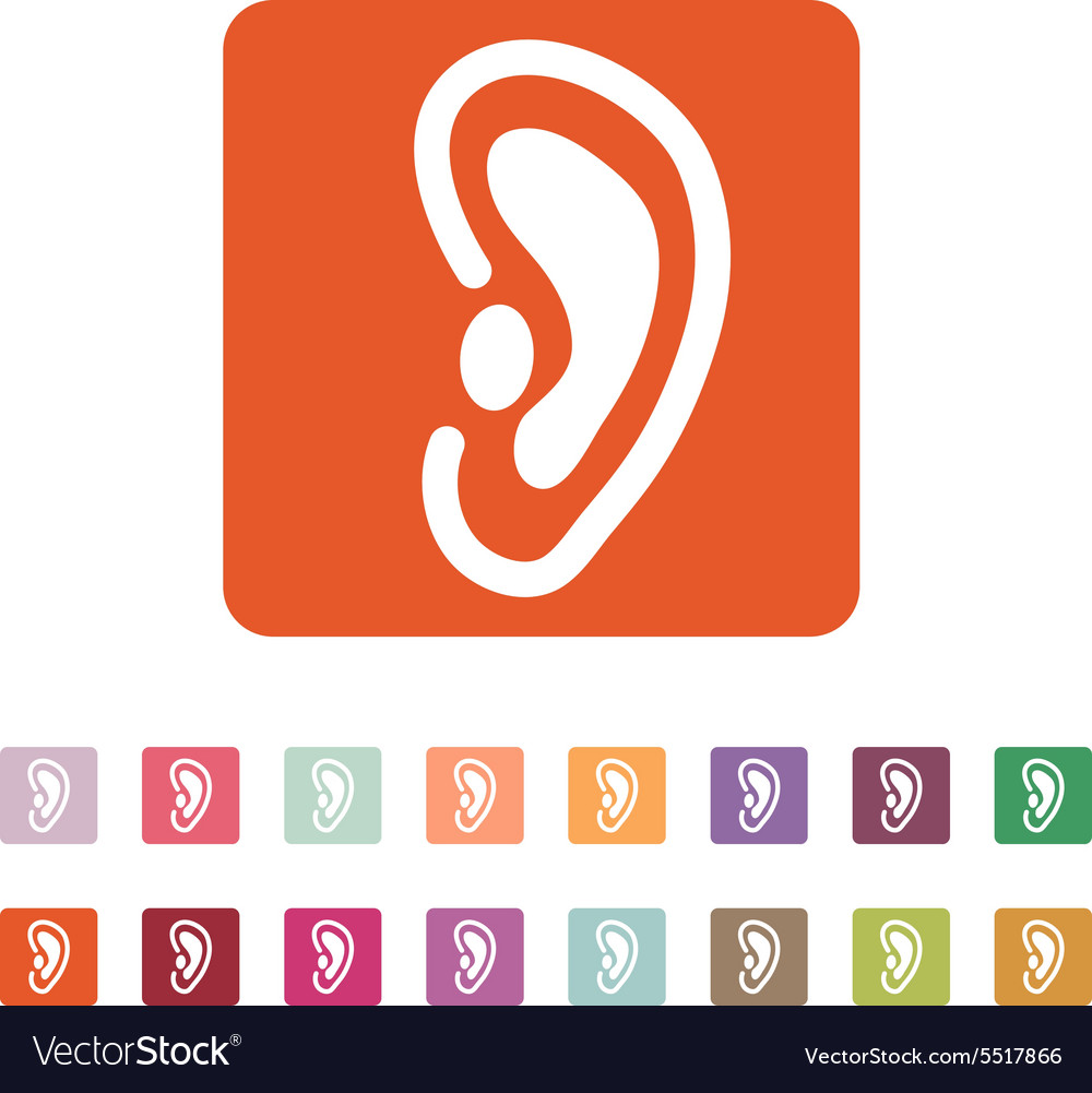 The ear icon Listen symbol Flat Royalty Free Vector Image The ear icon Listen symbol Flat Royalty Free Vector Image
