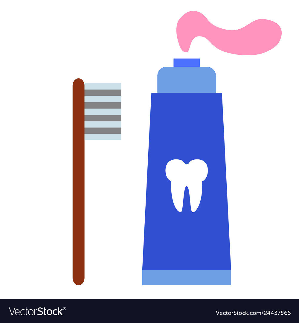 Toothpaste flat on white Royalty Free Vector Image