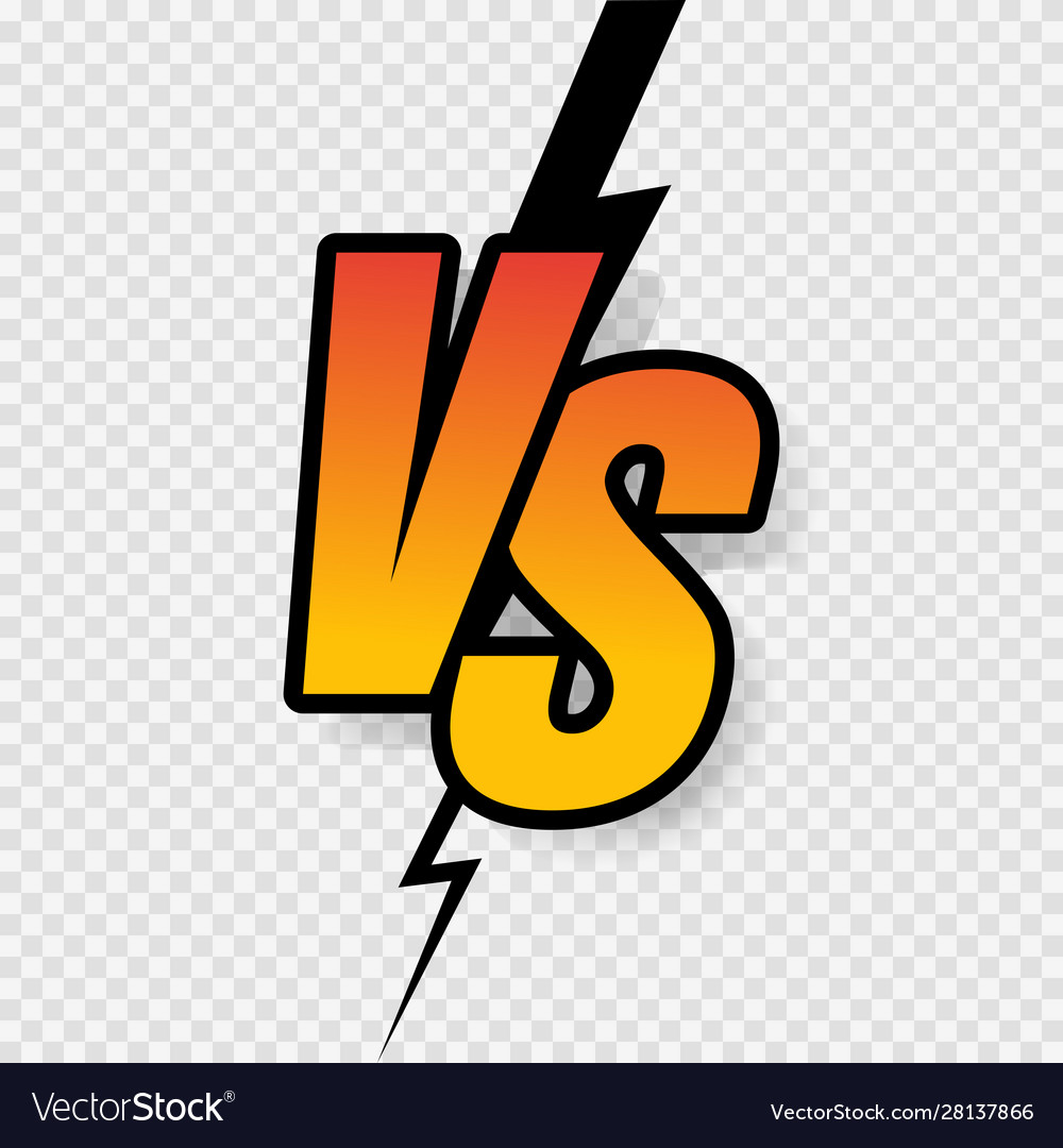 Versus Sign Gradient Style With Crack Isolated Vector Image Versus Sign Gradient Style With Crack Isolated Vector Image
