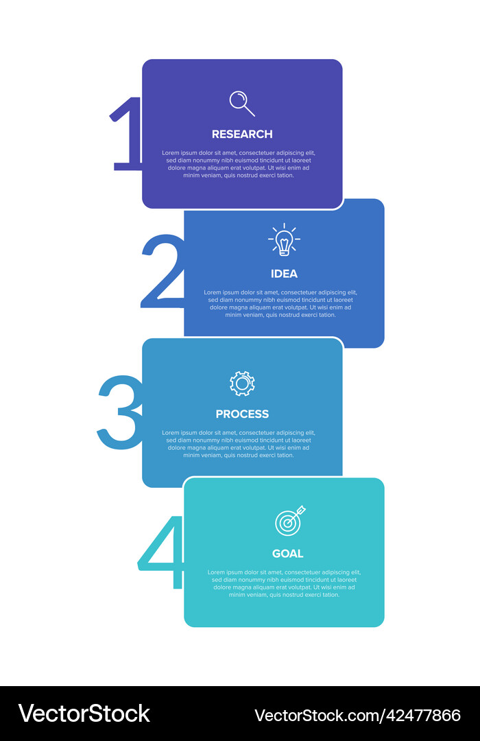 Vertical infographic design with icons and 4 Vector Image