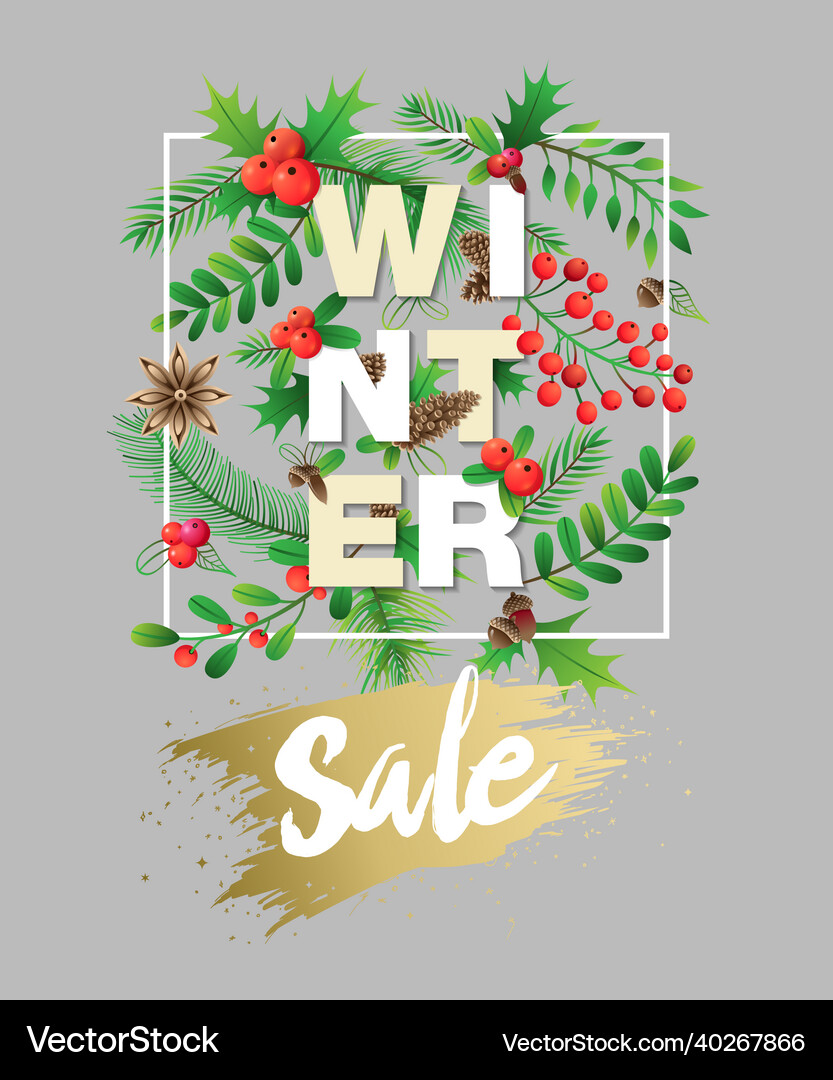 Winter sale poster Royalty Free Vector Image - VectorStock