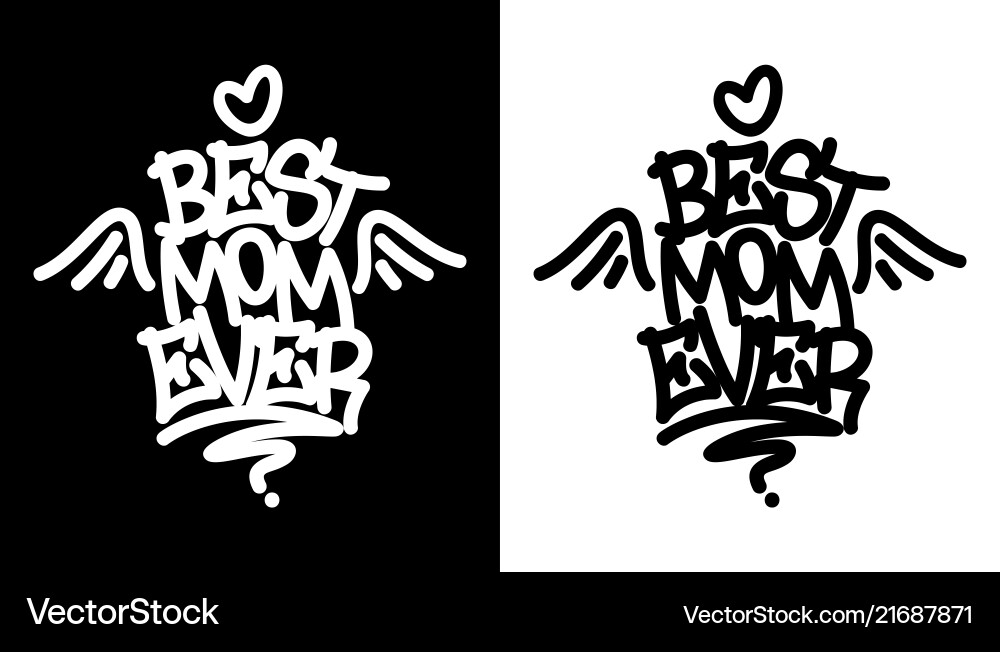 Best mom ever tag in black over white Royalty Free Vector