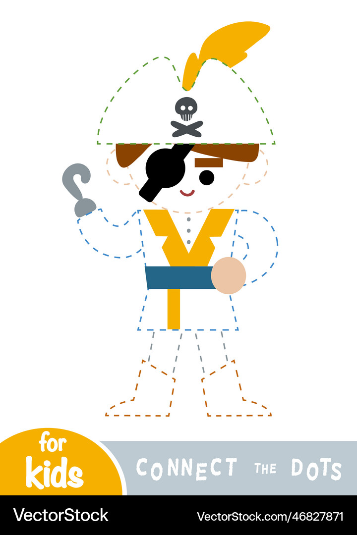Connect the dots game for children pirate Vector Image