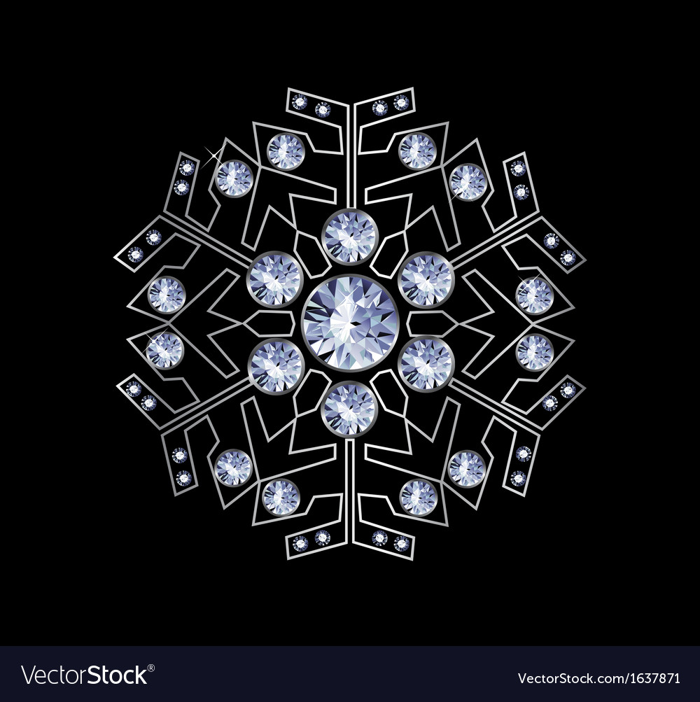 Diamond snowflake Royalty Free Vector Image - VectorStock